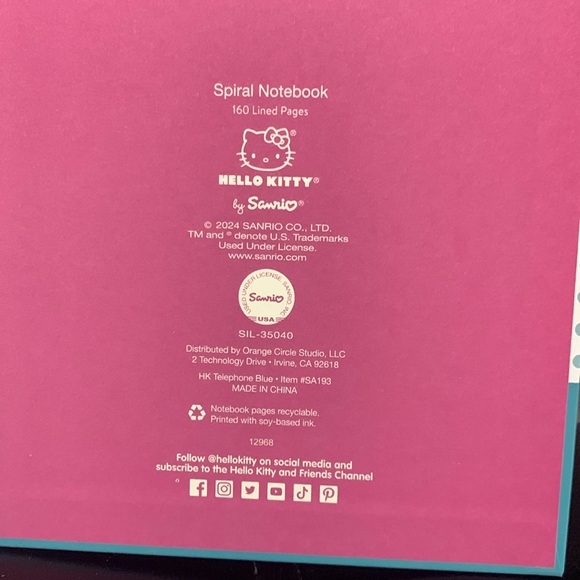 Hello Kitty | Office | Sanrio Hello Kitty On Phone Blue Polka Dots 6 Lined Pages Spiral Notebook ...